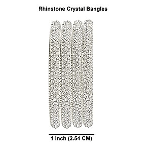 Efulgenz Indian Bangle Set Bollywood Style Rhinestone Crystal Bridal Bracelet Jewellery Set for Women