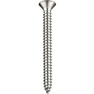 18-8 Stainless Steel Sheet Metal Screw, Plain Finish, Flat Head, Drilled Spanner Drive, Type AB, 1-1/2" Length, #8 Threads, Made in US (Pack of 25)