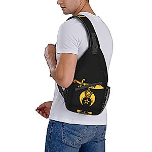 BYOOTI Mason Shriner Split Masonic Shrine Sling Backpack Chest Bag Shoulder Bag Daypack Unisex