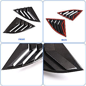 Fgtagtal Rear Side Window Louver Cover Fit for Toyota Supra GR A90 A91 MK5 2019-2024, Side Window Louvers Air Vent Scoop Shades Trim Cover(Carbon Fiber Pattern Black)