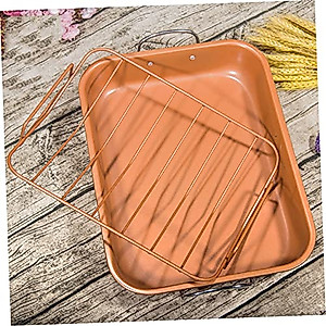 Housoutil Non Stick Baking Sheet Bread Baking Pan Loaf Bread Pan Bbq Food Plate Kitchen Bakeware Accessory Rectangular Baking Pan Baking Tray Oven Barbecue Grill Steel Pan Bakeware