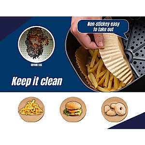 200PCS Air Fryer Disposable Paper Liner, 6.3 inch Non-stick Air Fryer Disposable Liners, Food Grade Parchment,Baking Paper for Air Fryer And Baking Roasting Microwave