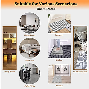 Brown Black Graffiti Texture Large Area Rugs, Abstract Art Runner Rugs, Non-Slip Floor Throw Mat, Rectangle Carpet for Living Room, Bedroom, Hallway Front Entrance, Kitchen, Dining, 5'3" x 6'7"