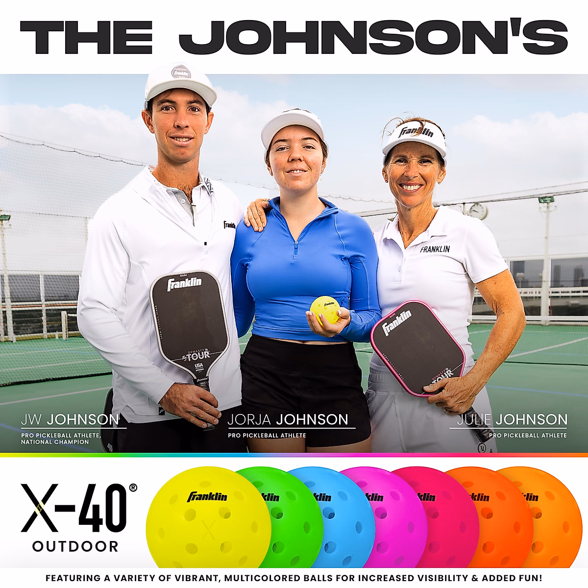Franklin Sports X-40 Yellow Outdoor Pickleballs - USAPA Regulation Size - 36 Pack Bulk Set