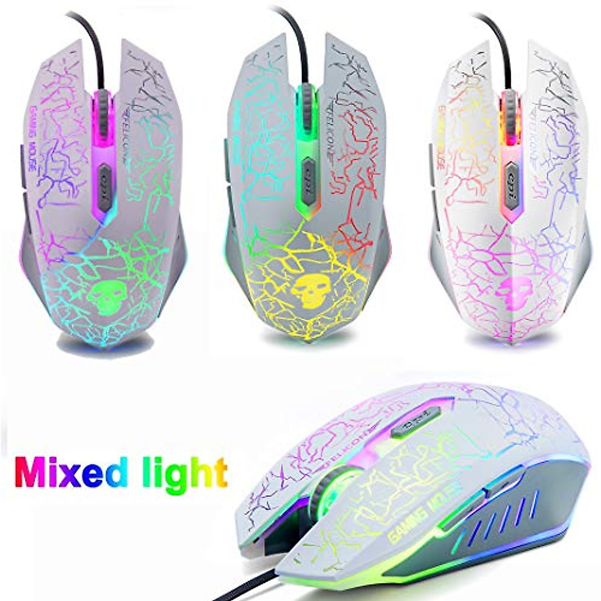 LexonElec T8 UK Layout Gaming Keyboard and Mouse Sets Rainbow Backlit Ergonomic Usb Gaming Keyboard