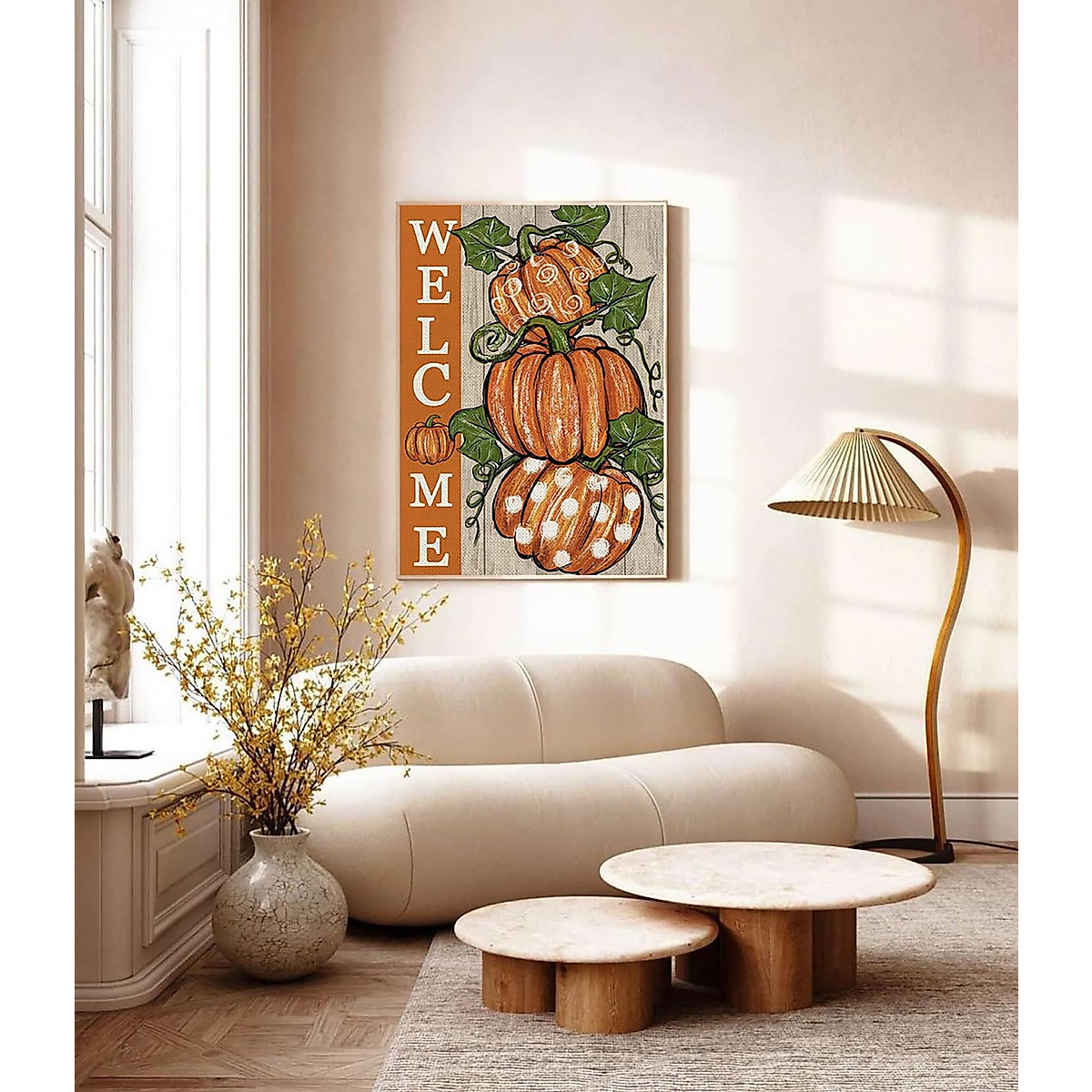 CHWGLFGG Fall Thanksgiving Pumpkin Diamond Painting Kits for Adults Beginners, Welcome Autumn 5D Diamond Art Kits, DIY Full Round Drill Gem Art, Home Wall Decor 12 x 16 Inch
