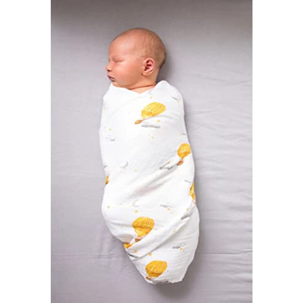 Malabar Baby Certified Organic Swaddle Blanket | Luxurious Cotton Muslin Blankets for Girls & Boys | Baby Receiving Swaddles for Newborns & Infants | Unique Shower Gift (Hot Air Balloon)
