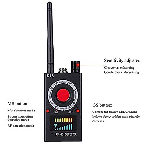 Hidden Anti Spy Wireless Camera RF Detector Bug K18 RF GS Detector(YLK-BJ-002)