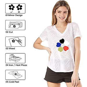 HTVRONT HTV Vinyl Rolls Heat Transfer Vinyl - 12" x 8ft HTV Vinyl for Shirts, Iron on Vinyl for All Cutting Machines - Easy to Cut & Weed for Heat Vinyl Design (Light Purple)