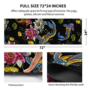 nuveti Yoga Mat Print Extra Thick TPE Non Slip Fitness Exercise Mat with Carrying Bag,72"x24" Extra Thick 6MM Exercise & Workout Mat for Yoga, Pilates Fitness and Floor Exercises