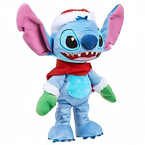 Just Play Disney Holiday Dancing Stitch 14-Inch Feature Plush, Kids Toys for Ages 3 Up