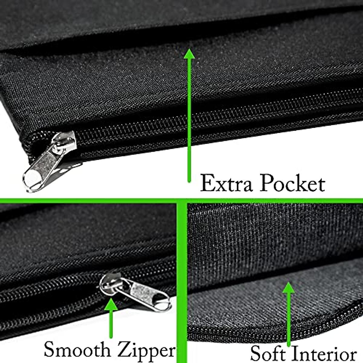 Book Sack Book Sleeve with Zipper – Book Protector. Paperback/Hardcover Book Carrying Case (Black Large)
