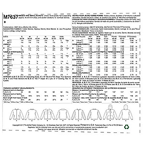 McCall Patterns M7637 XM Misses' and Men's Bomber Jackets Sewing Pattern, Size SML-MED-LRG (7637)