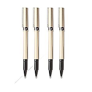 uni-ball Deluxe Fine Point Roller Ball Pens, 4 Black Ink Pens (60052)