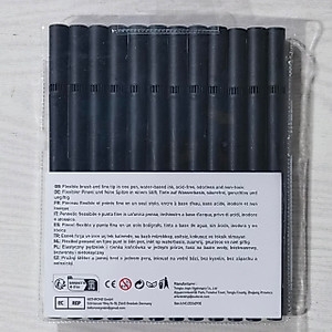 Mogyann Drawing Pens, 12 Pack Dual Brush Pens Black Markers for Art Drawing Sketching