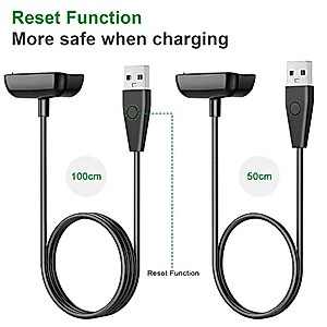 Amzpas Replacement Charger Cable for Fitbit Charge 5/ Fitbit Luxe Fitness Tracker with Reset Button, 3.3ft Soft Durable USB Charging Cable, Two Size for Choice (3.3ft /1.64ft)