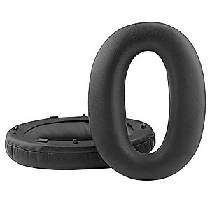 Geekria QuickFit Protein Leather Replacement Ear Pads for Sony WH-1000XM2, MDR-1000X Headphones Earpads, Headset Ear Cushion Repair Parts (Black)