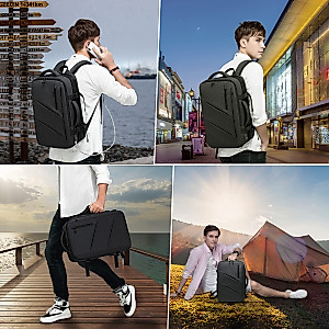 GYakeog Laptop Backpack 17.3 inch Backpack for Men Backpack with Laptop Compartment Business Backpack with USB Charging Port Computer Backpack Waterproof for Travel Work Daily