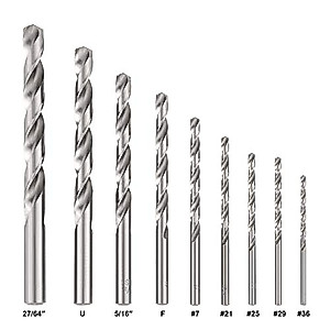 COMOWARE Drill and Tap Sets, HSS Jobber Length Drill Bits with Metal Indexed Case | 18-Piece, 6-32 to 1/2"-13 Tap Sizes
