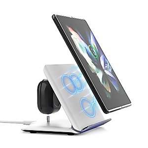 2 in 1 Wireless Charging Station, Charging for Samsung S23 Ultra/S22/Note20/Galaxy Buds2 Pro/2/Live