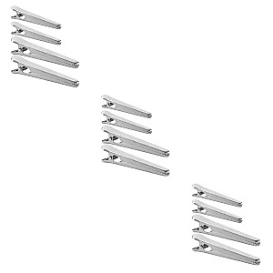 12pcs Steel Snack Clamp Fresh-keeping Air Keeping Heavy Duty Fresh Metal Bag Coffee Bags Jaw Clamps Clips on Sealing Alligator Grips Grip Tight Stainless Chip Tool Clip Seal