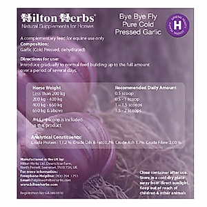 Hilton Herbs Bye Bye Fly Pure Garlic Granules. Unique Herbal Formula Supports Healthy Respiration, Digestion, Immunity and Natural Resistance. Scoop Included. 2.2 lbs. Net Wt.