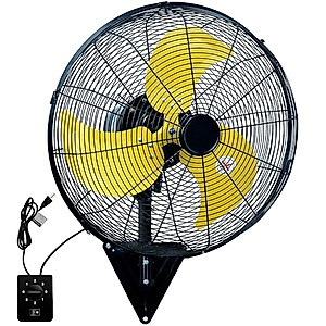 TMWINGS 18in Wall Mount Fan Oscillating Wall Fan Wall Mounted Fan Indoor High Velocity 3 Speed with Adjustable Tilting for Room Commercial Garage Industrial Outdoor Wall Fan