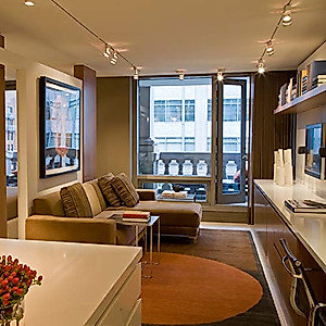 WAC Lighting H Track 8FT Single Circuit Field Cuttable 120V Track for H Style 3-Wire Track Fixtures with 2 Endcaps in White