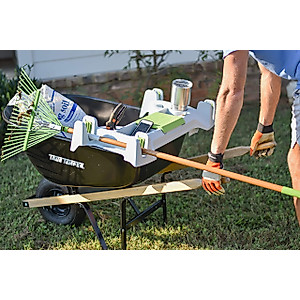 The Burro Buddy, USA Made Lawn/Garden Tray for All 4-6 cu. ft. wheelbarrows. Holds rake, Shovel, Short Handle Tools, Drinks & Water Tight Storage for Phone. Wheelbarrow not Included. Great Gift!