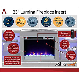 Ameriwood Home Lumina Fireplace Stand, TVs up to 70", Graphite Gray