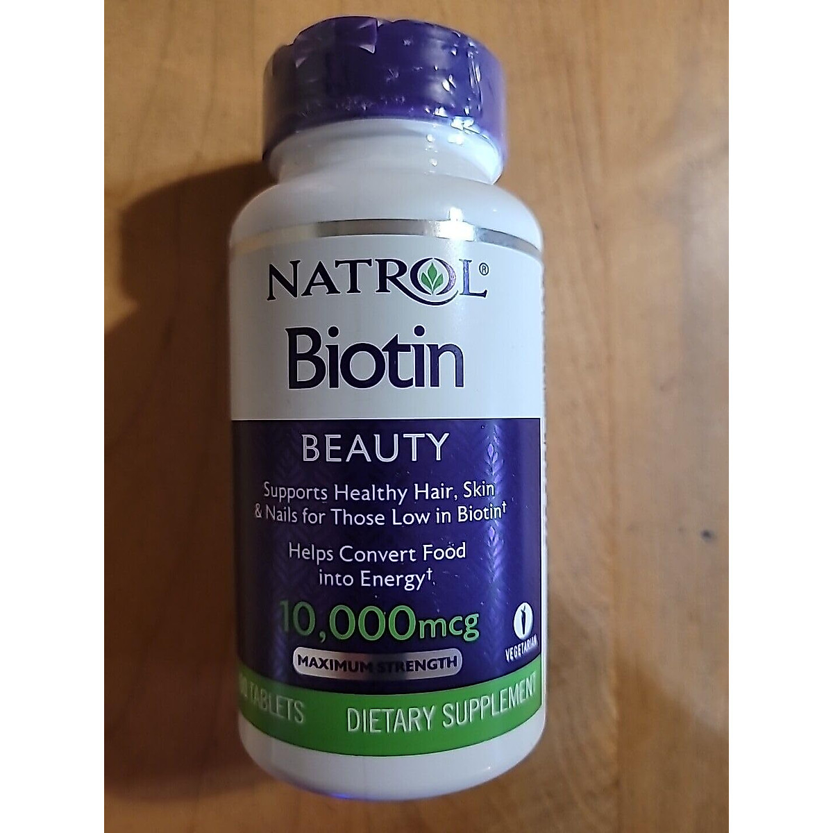 Natrol Biotin, Maximum Strength, 10,000 mcg Tablets 100 ea (Pack of 6)