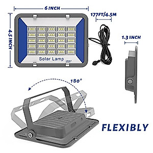 Lmhaichao Solar Flood Lights, 75 LEDs 6500K Dusk to Dawn with Remote Control Solar Flood Lights Outdoor, IP67 Waterproof Solar Power Fflood Lights for Yard, Garden, Shed, Barn, Garage