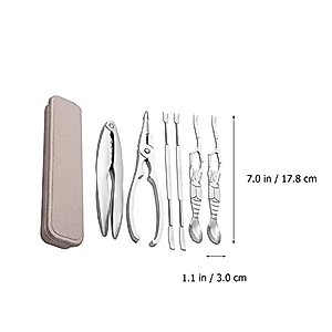 3sets/6pcs Nuts Pecan Picnic With, Case & for Crackers Shellers, Open Storage Including Shellfish Peel Utensils Nut/Steel Accessories Opener and Leg Shell Lobster Tools