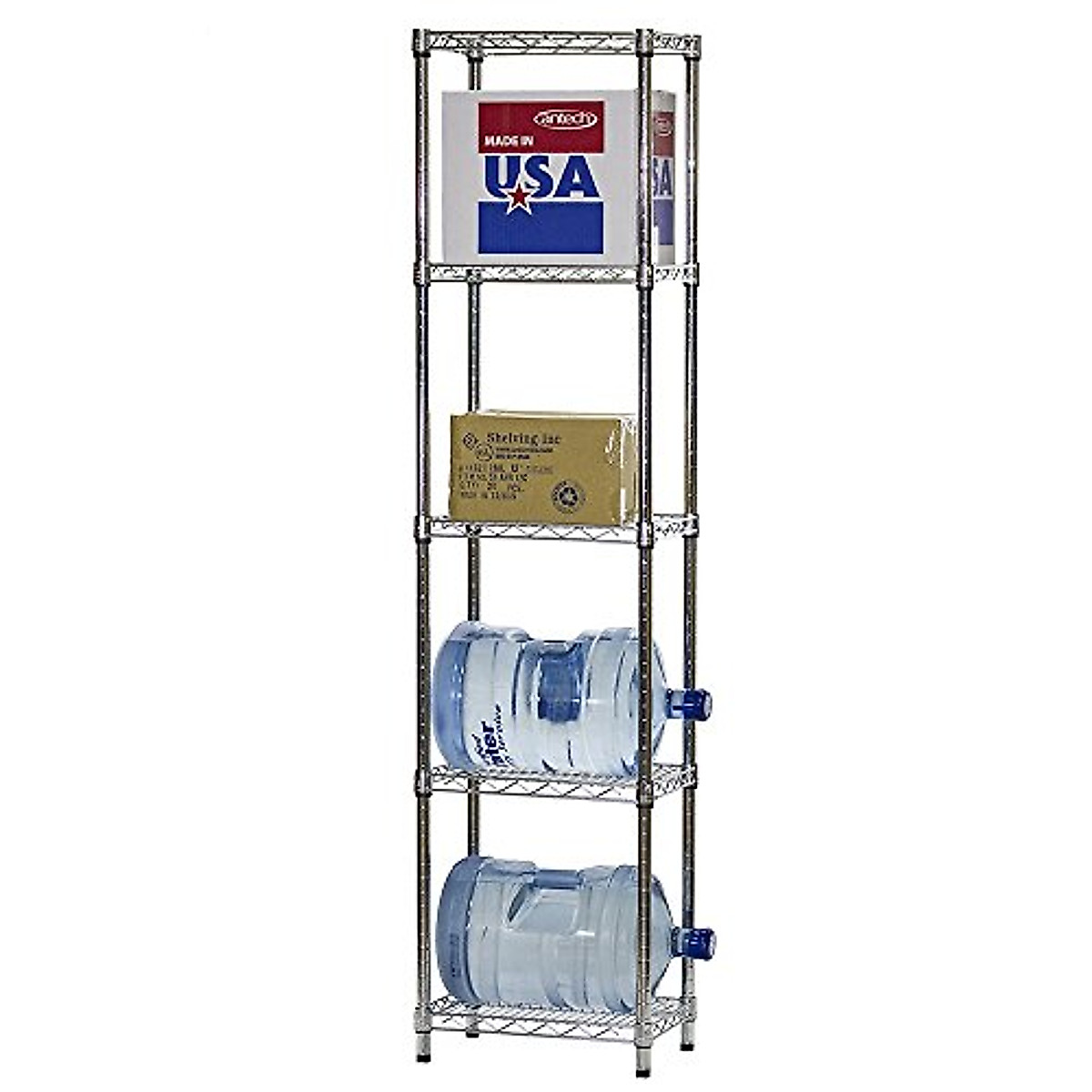 Shelving Inc. 12" d x 18" w x 72" h Chrome Wire Shelving with 5 Shelves