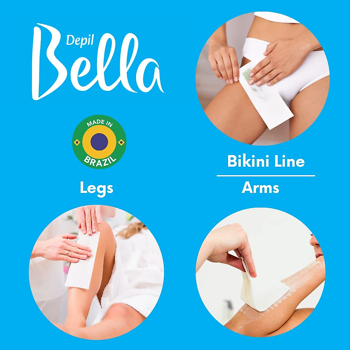 Depil Bella Brazilian Roll On Wax Chamomile and Calendula Depilatory | Body Waxing, Hair Removal Wax-Cartridge | Men and Women | Home Self Waxing | Sensitive Skin | Dermatologically Tested (3 PACK)