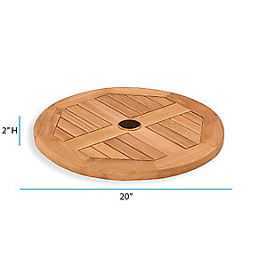 Tortuga Outdoor TK-R-LSUS Jakarta Teak Lazy Susan, 20" Long x 20" Wide x 2" high