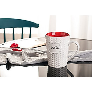 Ynsfree I Love You Mug 16 oz Coffee Tea Cup for Dad/Father/Mom/Grandma/Ladies/Wife,Birthday/Christmas/Anniversary/Valentine,Holidays Ceramic Mugs