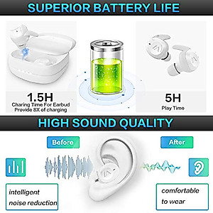 Lafitear Wireless Earbuds Bluetooth 5.0, Waterproof Sports Earphones w/Mic, Touch Control, Deep Bass Sound, One Step Pairing, in-Ear Headset for Sport/Travel/Gym