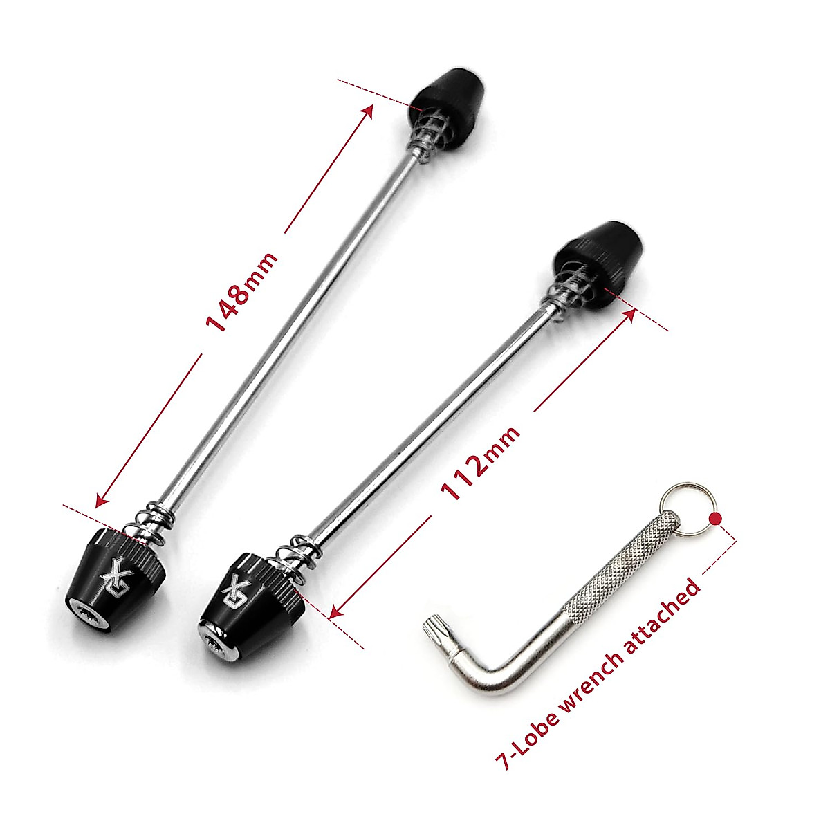 ONIPAX Bike Anti-Theft Locking Skewer 7 Lobe Bicycle Wheel Hub with Key