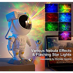 Astronaut Light Projector, Galaxy Star Projector Night Light, Ceiling Projector for Kids with Nebula, Aurora. Timing and Remote. for Bedroom, Living Room, Gaming Room.
