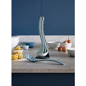 Joseph Joseph 10526 Nest Utensils Compact Stacking Kitchen Tool Set with Magnetic Storage Stand Nylon, 5-piece, Editions- Sky,Blue