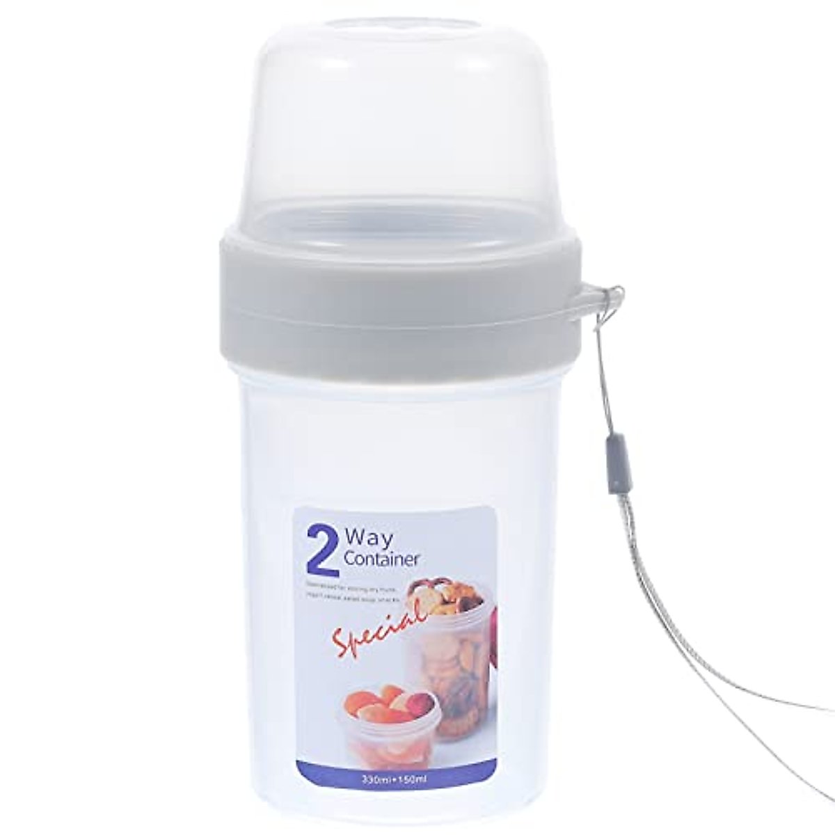 Zerodeko Breakfast on The Go Cups Portable Yogurt Cups Large Capacity Sealed Double Layer Food Container for Cereal Oatmeal Fruit