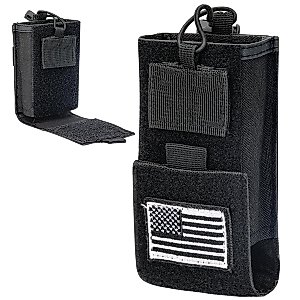 Tactical Radio Holder Radio Case Molle Radio Holster Military Heavy Duty Radios Pouch Bag for Baofeng UV-5R BF-F8HP AR-152 Two Ways Walkie Talkies Adjustable Storage
