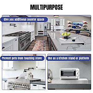 Stainless Steel Stove Top Cover: Noodle Board | Range Burner Cover | Metal Cooktop Cover for Gas Electric Stove - 30"x 22"x2.5"