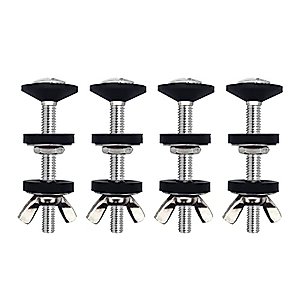 4PCS Universal Toilet Tank to Toilet Bolt Kit, Heavy-Duty Toilet Bolts,Toilet Bolts with Rubber, Metal Washers, and Butterfly Nuts,Waterproof, Rustproof and Durable