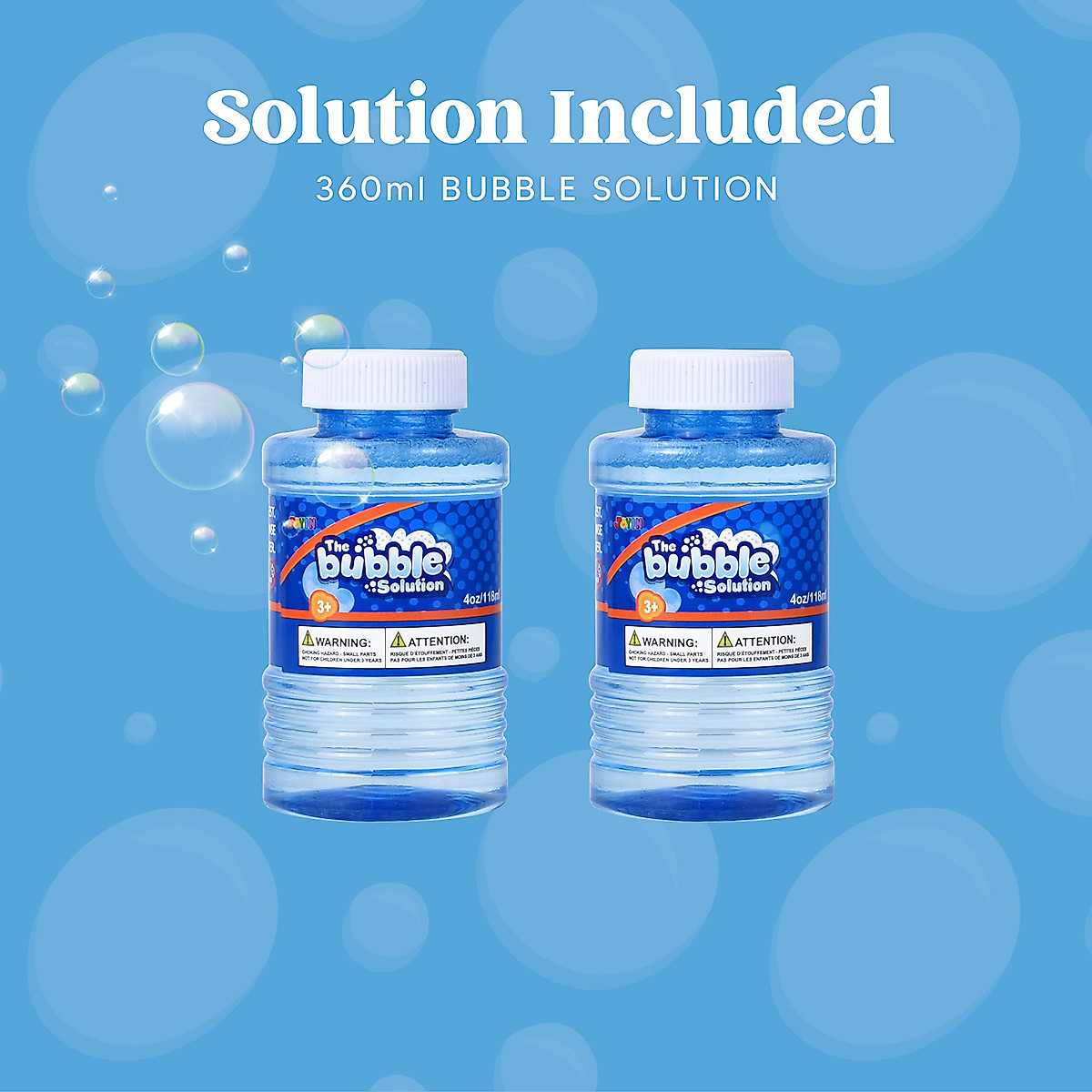 Sloosh Bubble Lawn Mower Machine for Kids，Automatic Bubble Mower with Bubble Solutions, Push Toys for Toddler, Baby Activity Walker for Outdoor, Bubble Maker for Party in Summer Birthday Gift