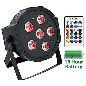 (2) Rockville Battery PAR 61 Rechargeable RGBWA+ DMX DJ Wash Lights+Remotes