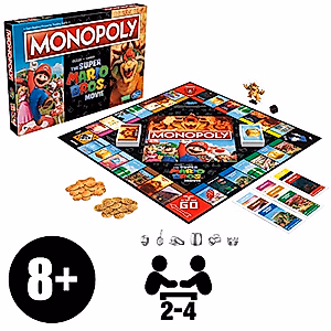 Hasbro Gaming Monopoly The Super Mario Bros. Movie Edition Kids Board Game, Family Games for Super Mario Fans, Ages 8+