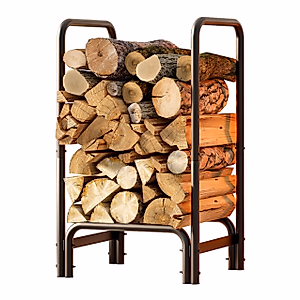 Fire Beauty Firewood Rack Log Holder,Log Storage Holder,Storage Rack,Firewood Stacker for Fireplace Indoor Outdoor(Small)