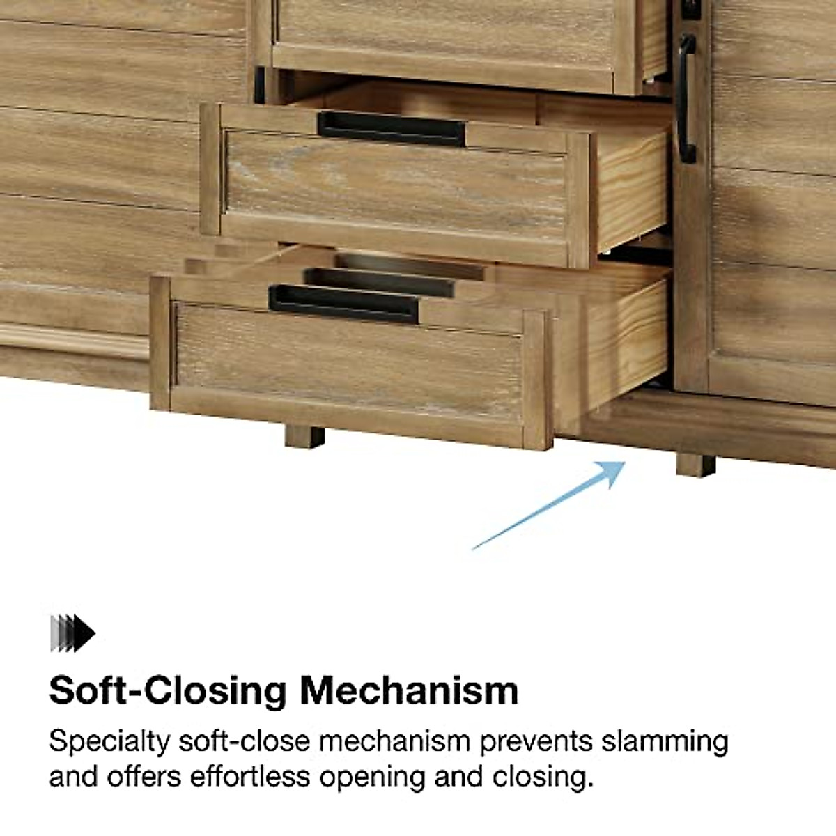 OVE Decors Edenderry 72" Double Undermount Sink Bathroom Vanity with Cultured Marble Countertop and Barn Doors, Pre-Assembled | Backsplash Included | 03 Drawers and Power Bar, 72 inches, Rustic Almond